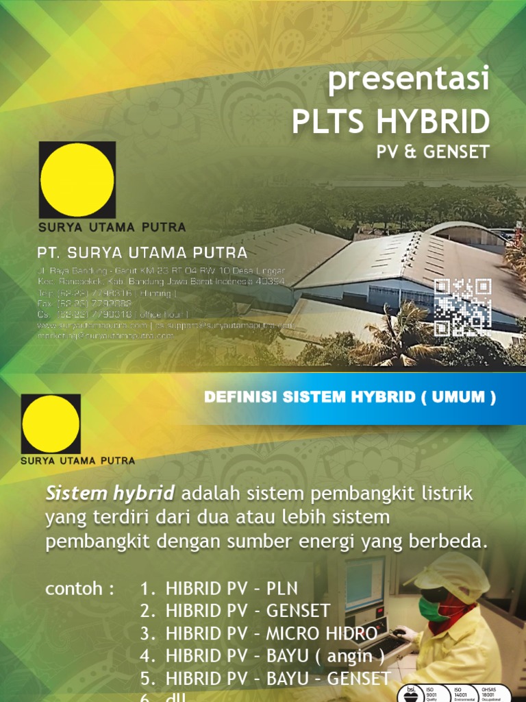 Draf Presentasi PLTS Hybrid - Pv-Genset | PDF