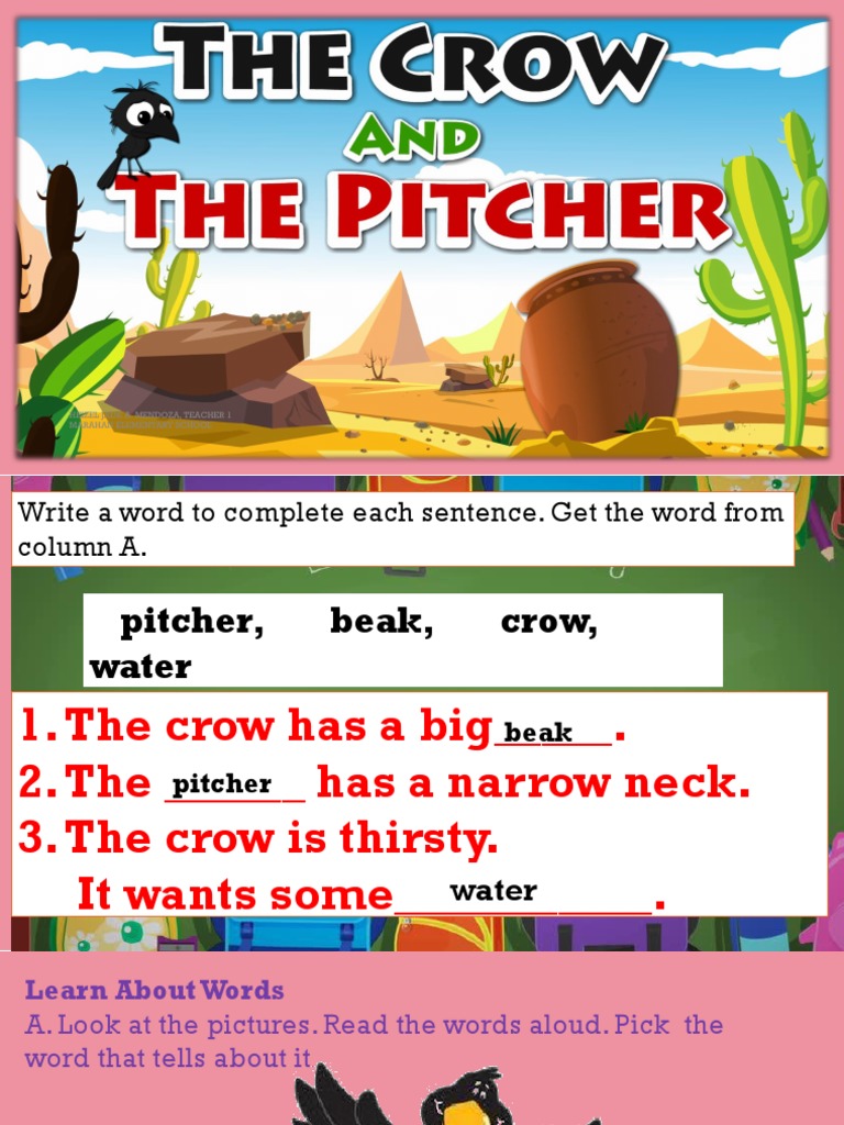Lesson 1 - The Crow and The Pitcher | PDF | Language Arts & Discipline