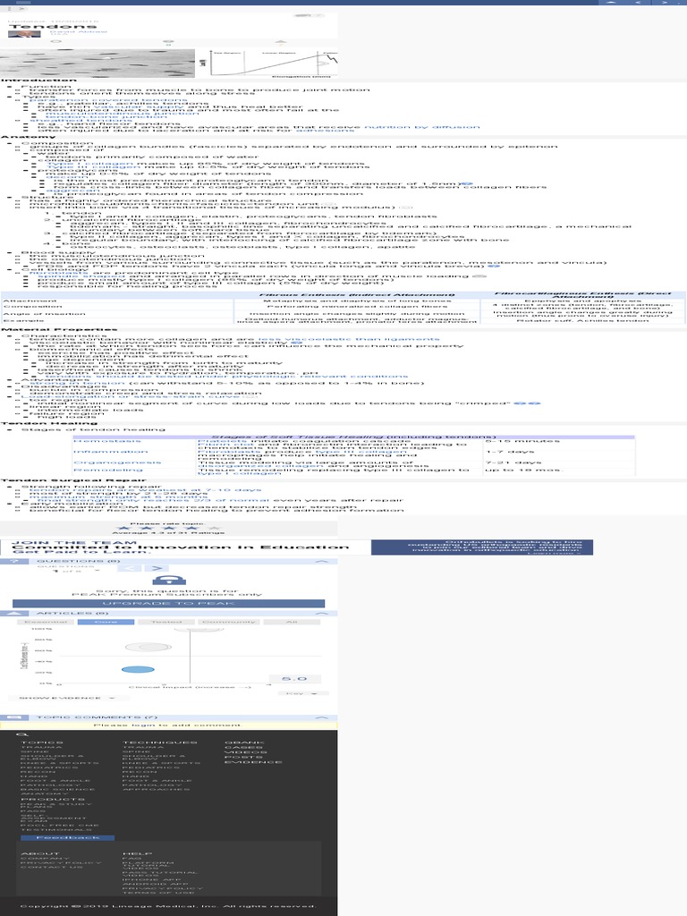 Tendons - Basic Science - Orthobullets | PDF | Tendon | Musculoskeletal ...
