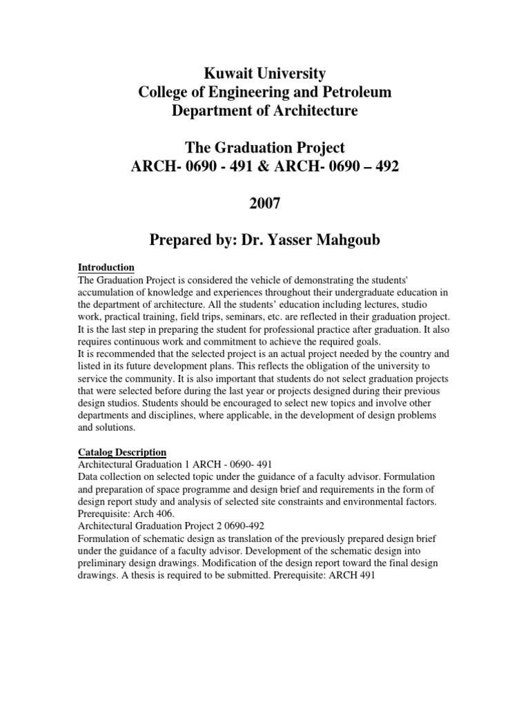 The Architectural Graduation Project | PDF | Design | Thesis