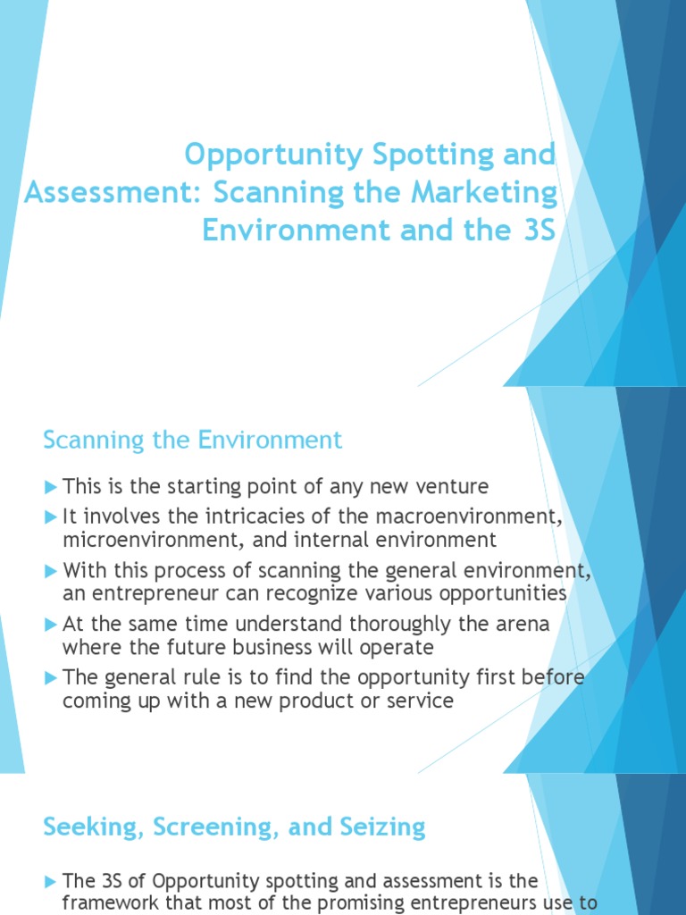 Opportunity Spotting and Assessment Guide | PDF | Entrepreneurship ...