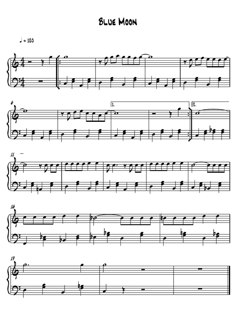 Blue Moon - Tutto Lo Spartito | PDF