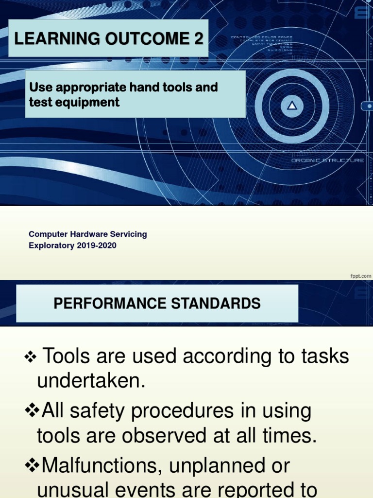 LO2 Use Appropriate Hand Tools and Test Equipment | PDF | Screw ...