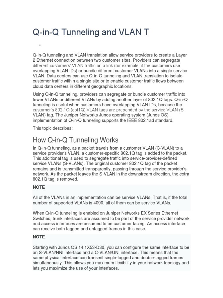 Q-in-Q Tunneling for Providers | PDF | Computer Network | Data Transmission