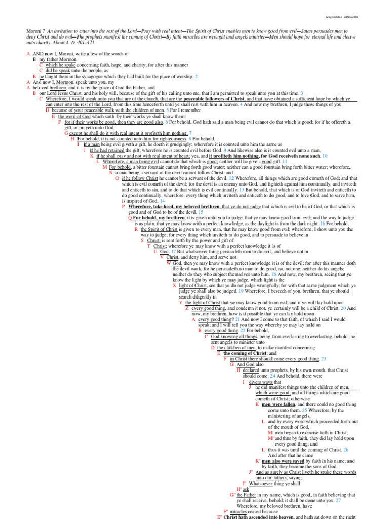 Moroni 7 | PDF | God The Father | Jesus