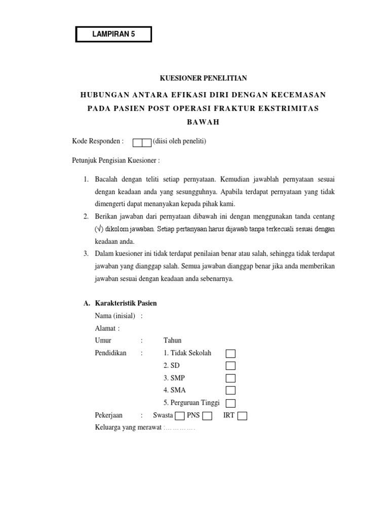 Angket Self Efficacy | PDF