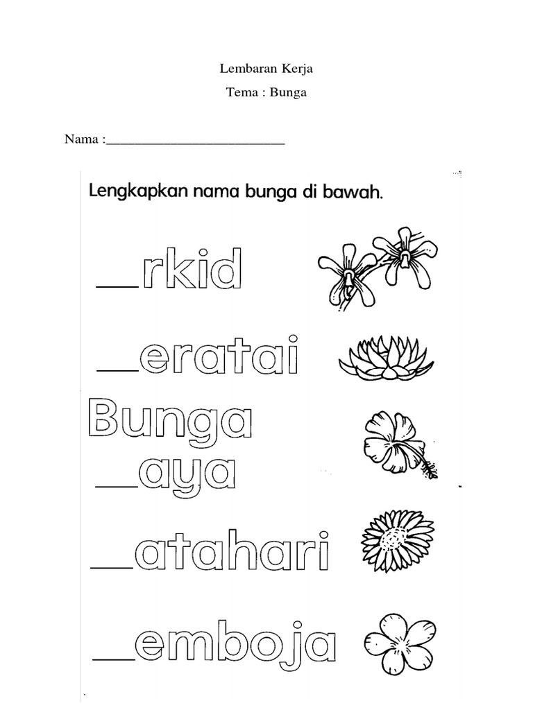 Lembaran Kerja Bunga | PDF
