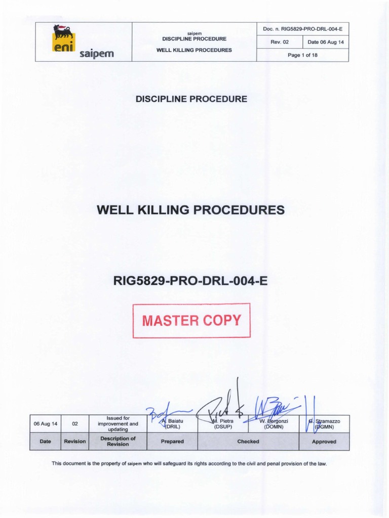 Well Killing Procedures Overview | PDF | Casing (Borehole) | Pump