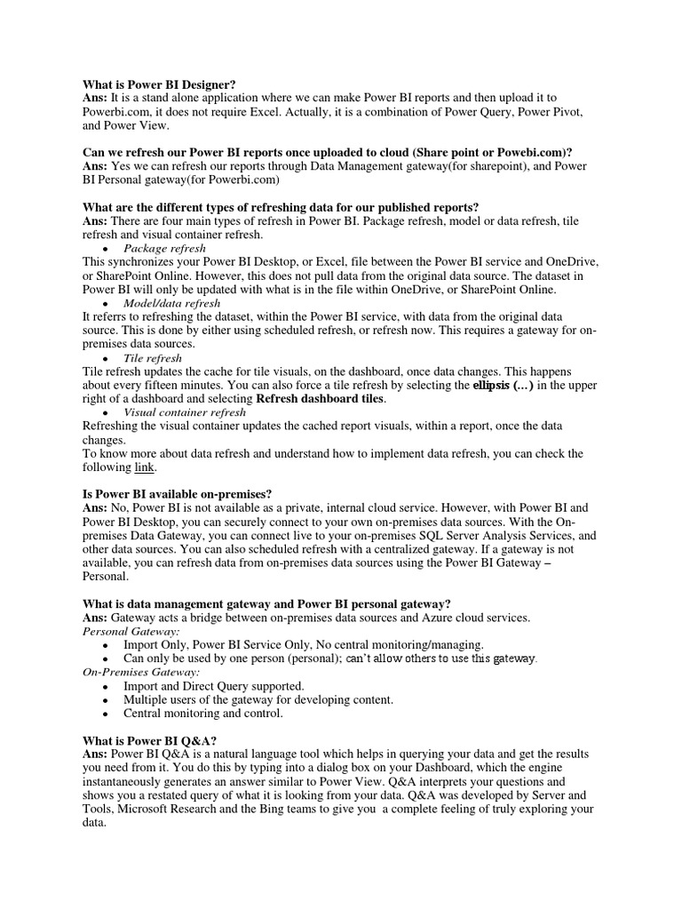 Interview Question - Power BI-Part3 | PDF | Microsoft Excel | Databases