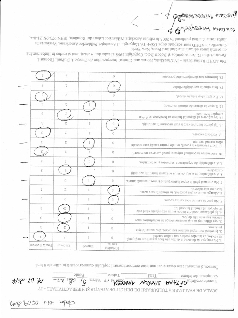 Adhd Rating Scale PDF | PDF