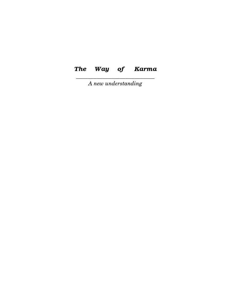 The Working of Karma | PDF | Karma | Moksha