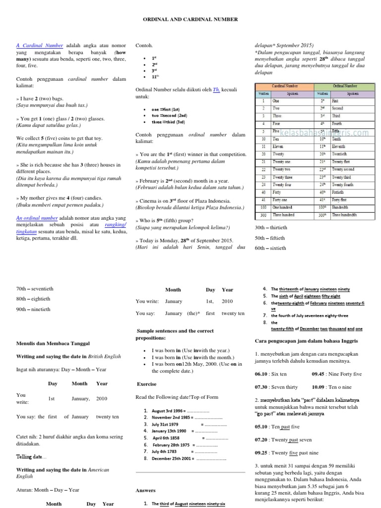 Ordinal and Cardinal Number | PDF