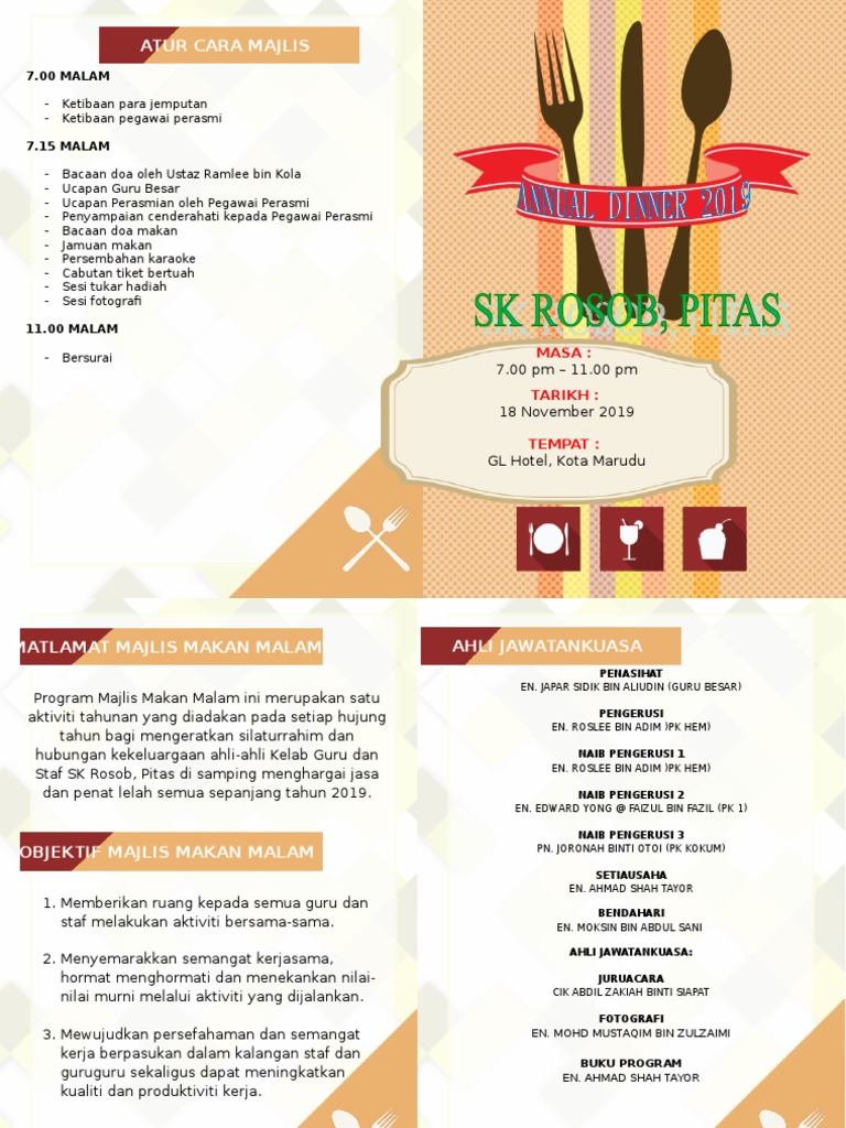 Buku Program Annual Dinner SK Rosob 2019 | PDF