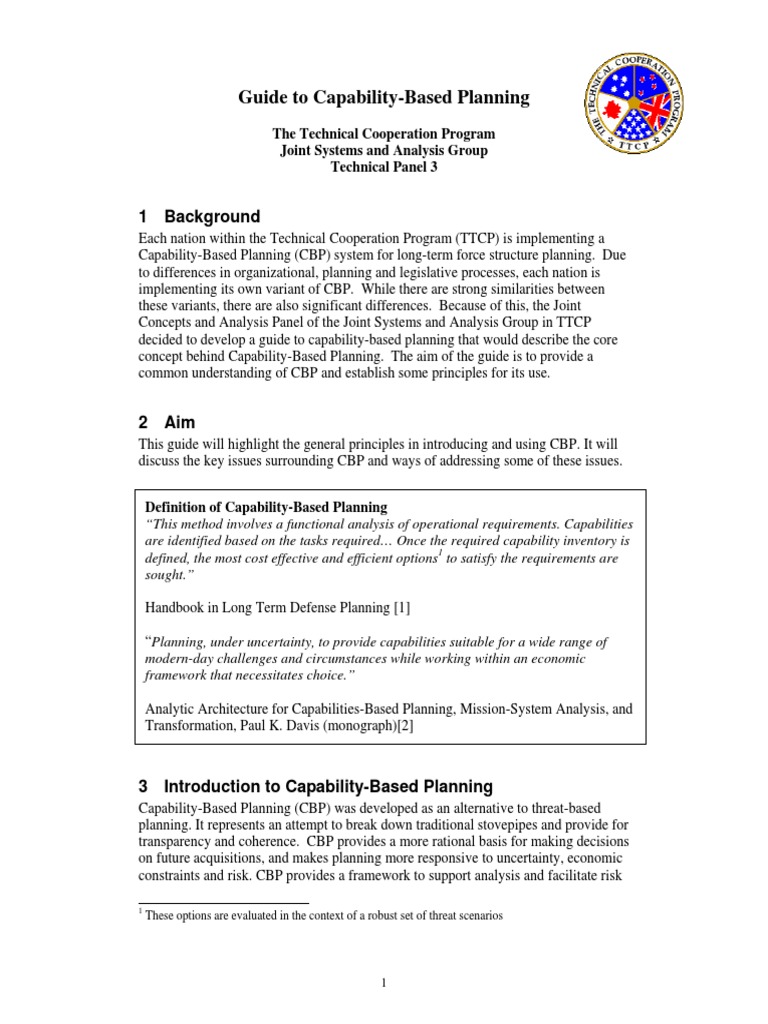 Capability Planning PDF | PDF | Goal | Decision Making