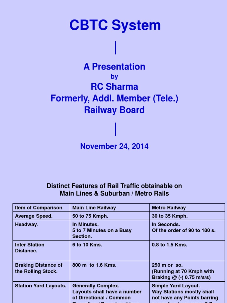 CBTC System - A Presentation - IRISET - 24112014 | PDF | Train Station ...