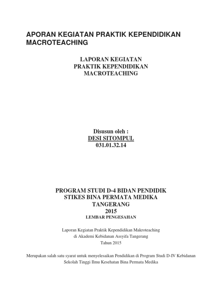 Contoh Laporan Kegiatan Micro Teaching | PDF
