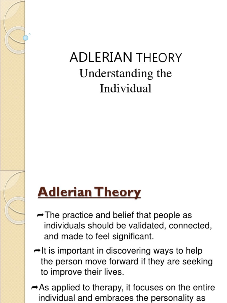 ADLERIAN THEORY.ppt | Psychotherapy | Action (Philosophy)