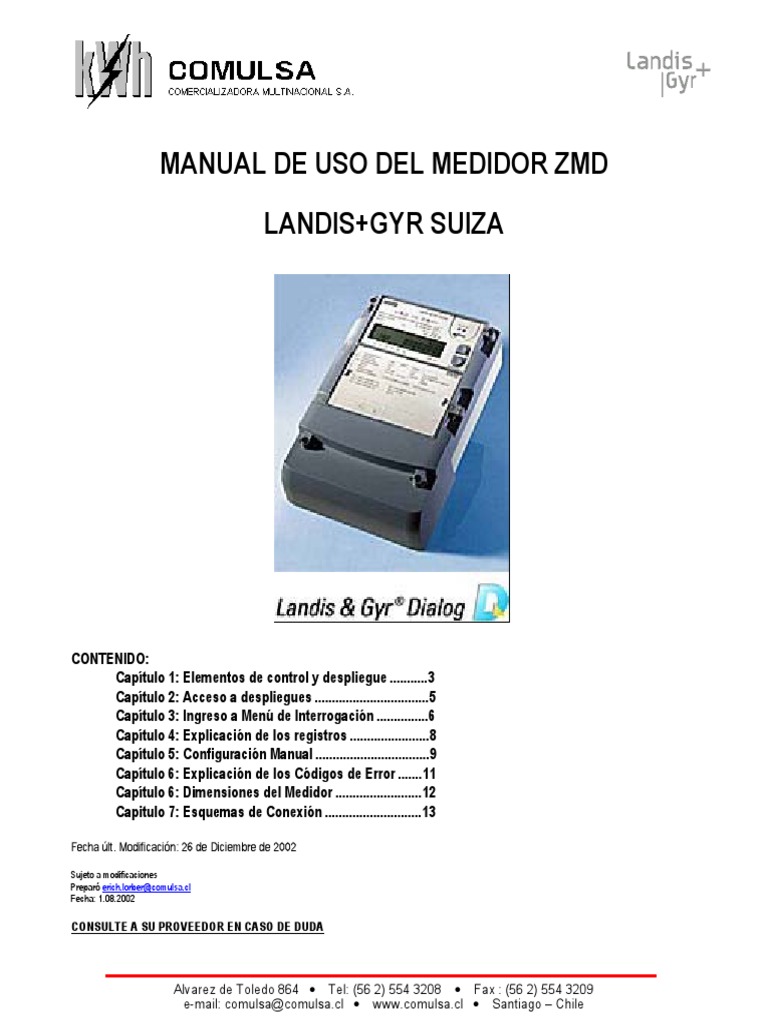 Manual de Uso Medidor ZMD Landis+Gyr | PDF | Equipo de oficina | Bienes ...