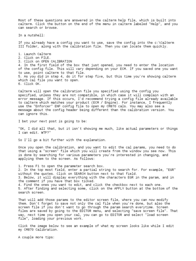 Calterm Instructions | PDF | System Software | Software