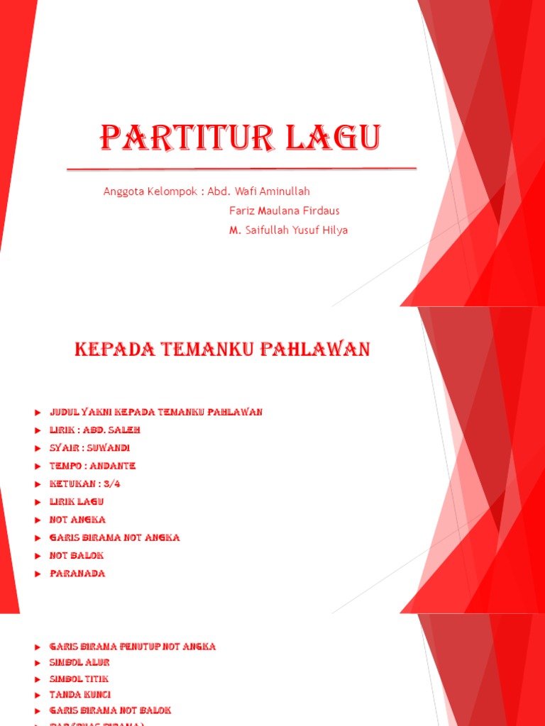 Partitur Lagu | PDF