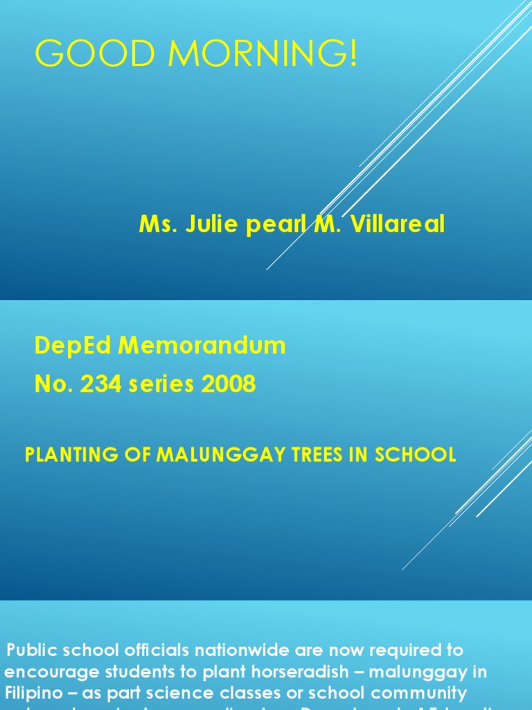 Malunggay Tree Planting Initiative in Schools | PDF