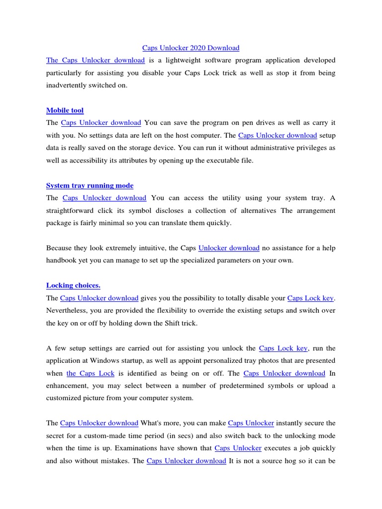Caps Unlocker 2020 Download | PDF | Download | Usb Flash Drive