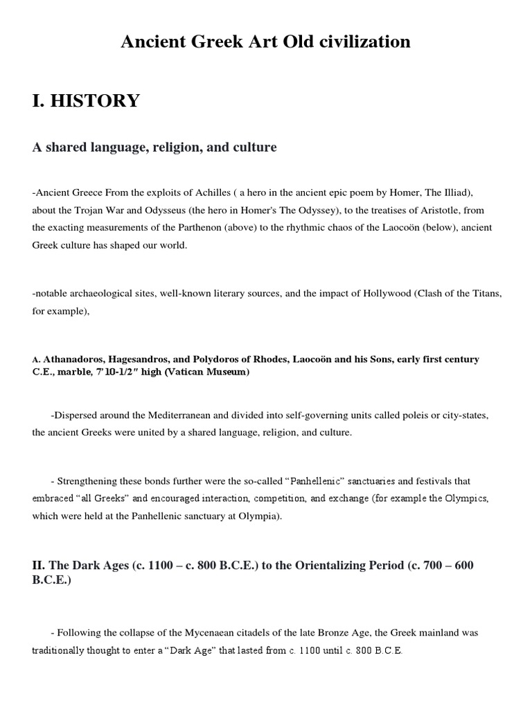 Ancient Greek Art Old Civilization | PDF | Ancient Greece | Classical ...