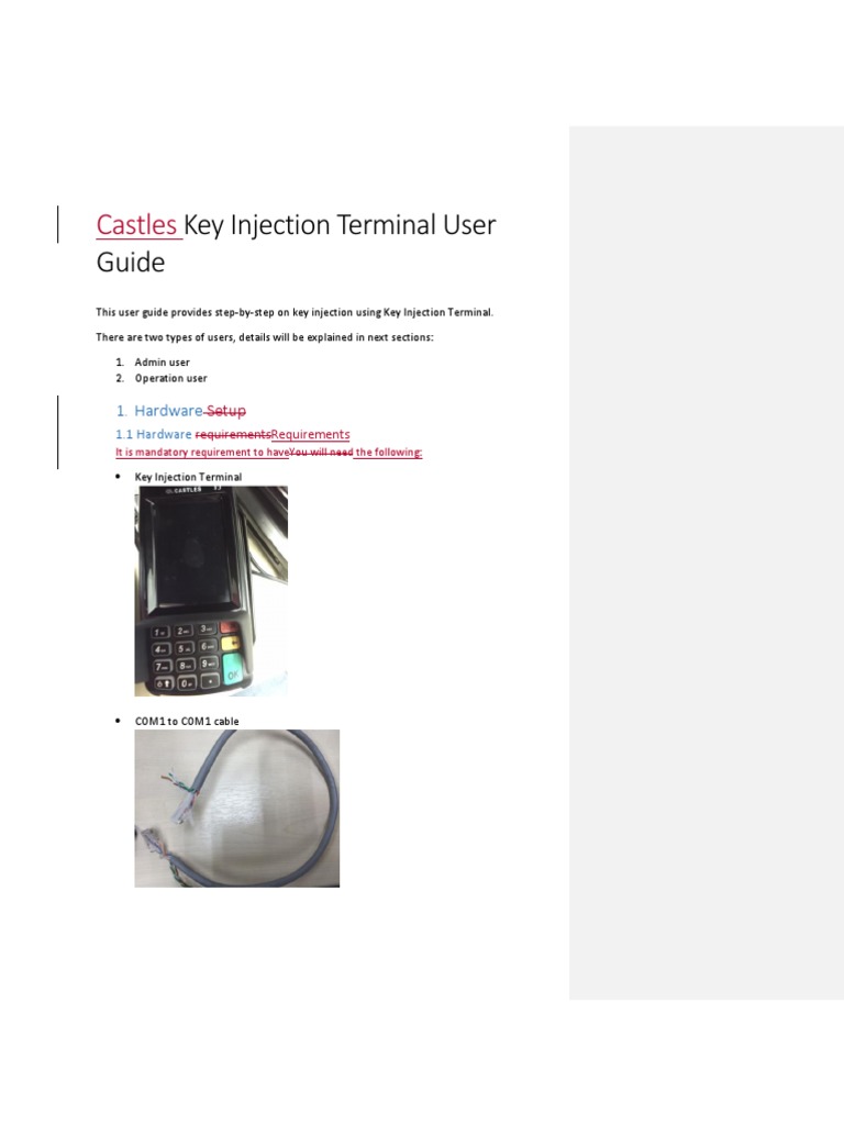 Castles Key Injection Terminal User Guide | PDF | Double Click ...