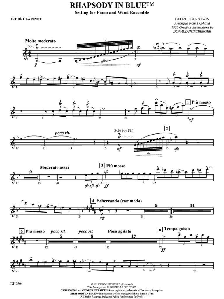 Rhapsody in Blue Clarinet 1 Pa PDF | PDF