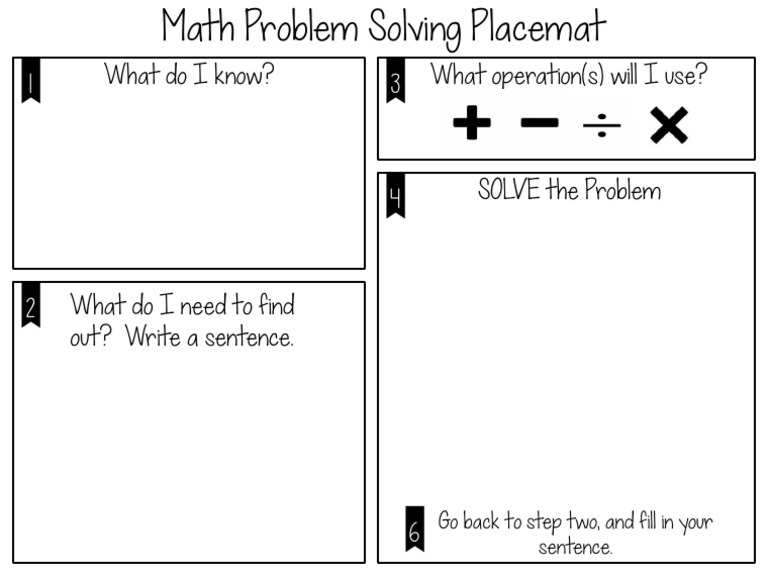 Math Problem Solving Placemat | PDF