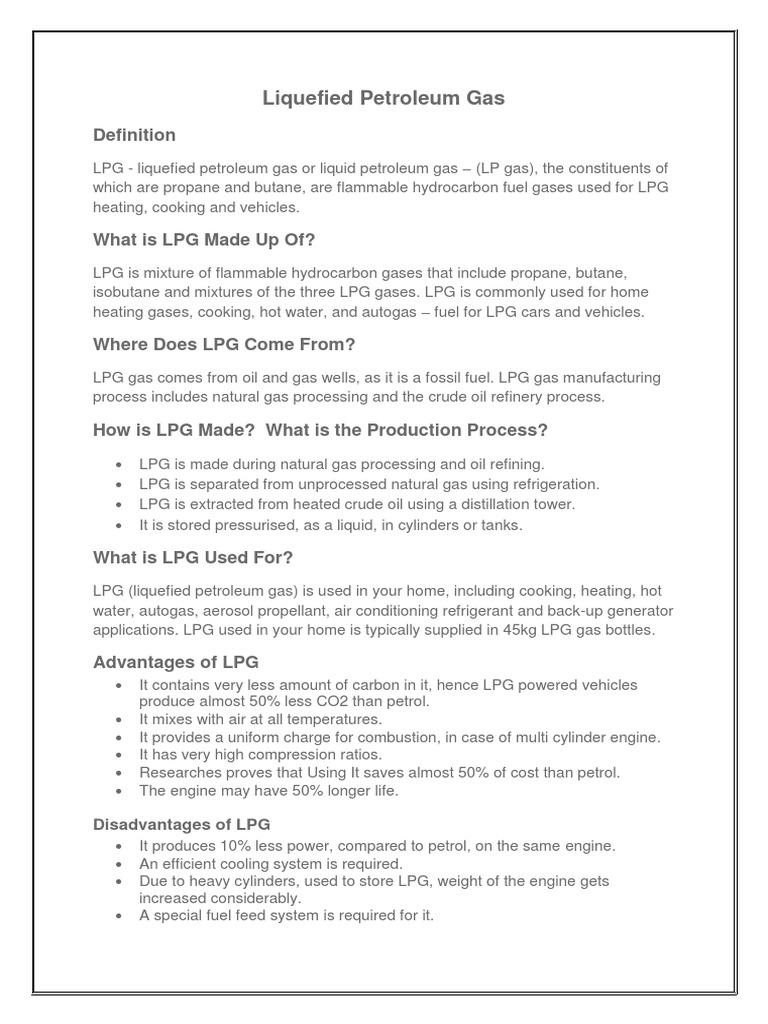Liquefied Petroleum Gas | PDF | Liquefied Petroleum Gas | Propane