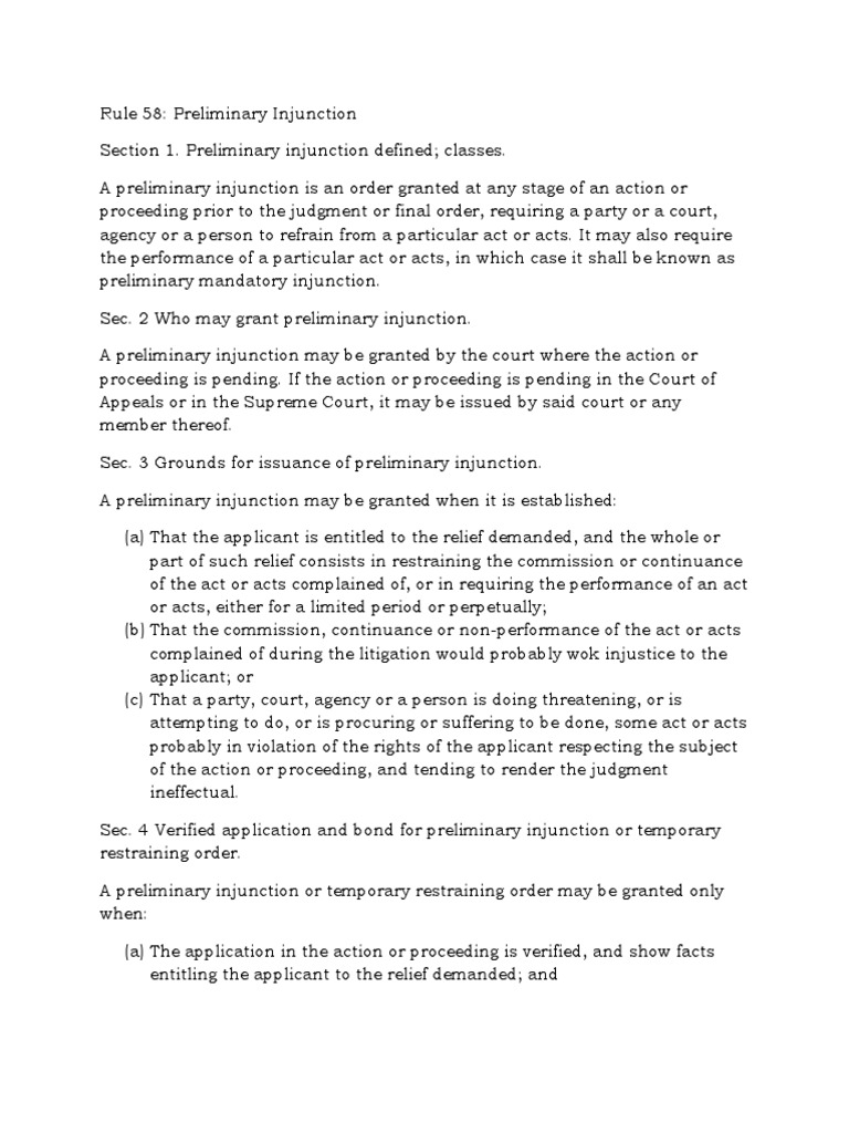 Understanding Preliminary Injunctions | PDF | Injunction | Ex Parte