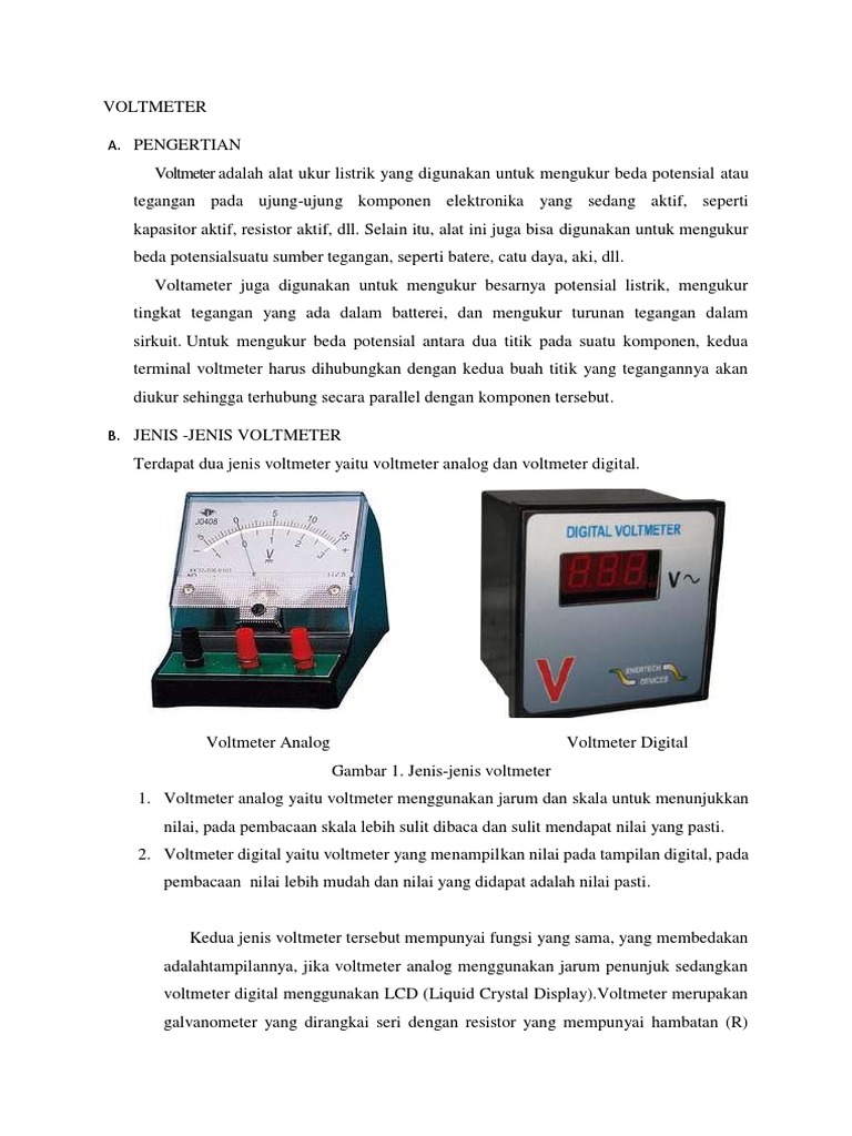 Fungsi dan Jenis Voltmeter Listrik | PDF