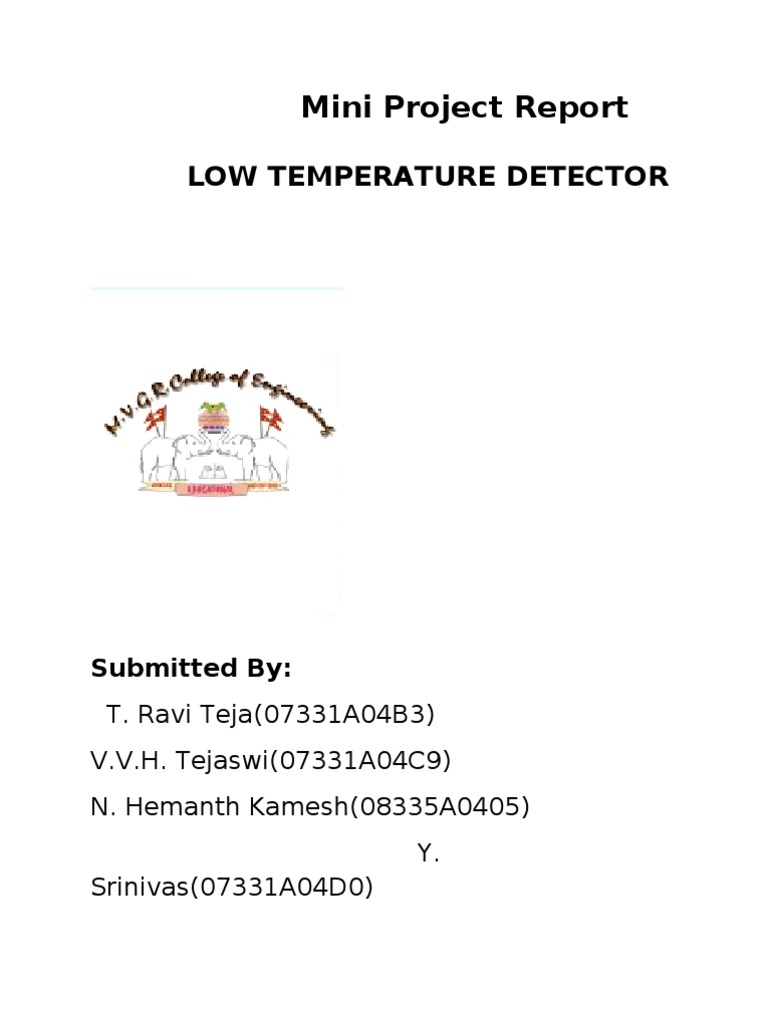 Mini Project Report: Low Temperature Detector | Download Free PDF ...