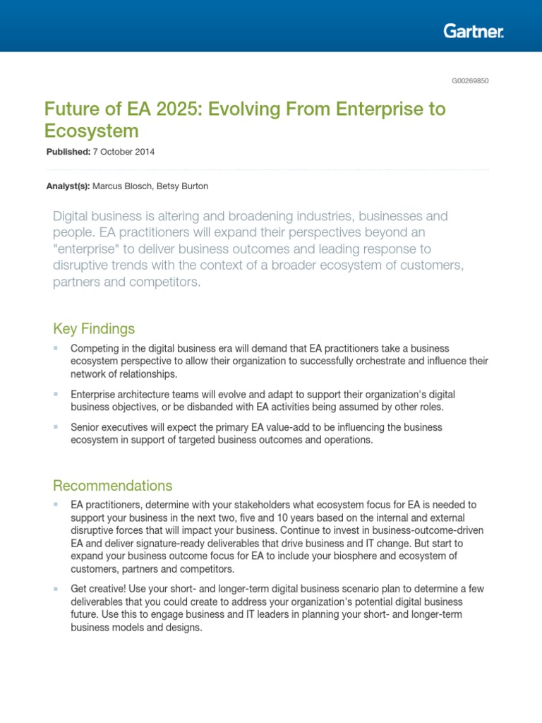 Future of EA - 269850 | PDF | Enterprise Architecture | Strategic ...