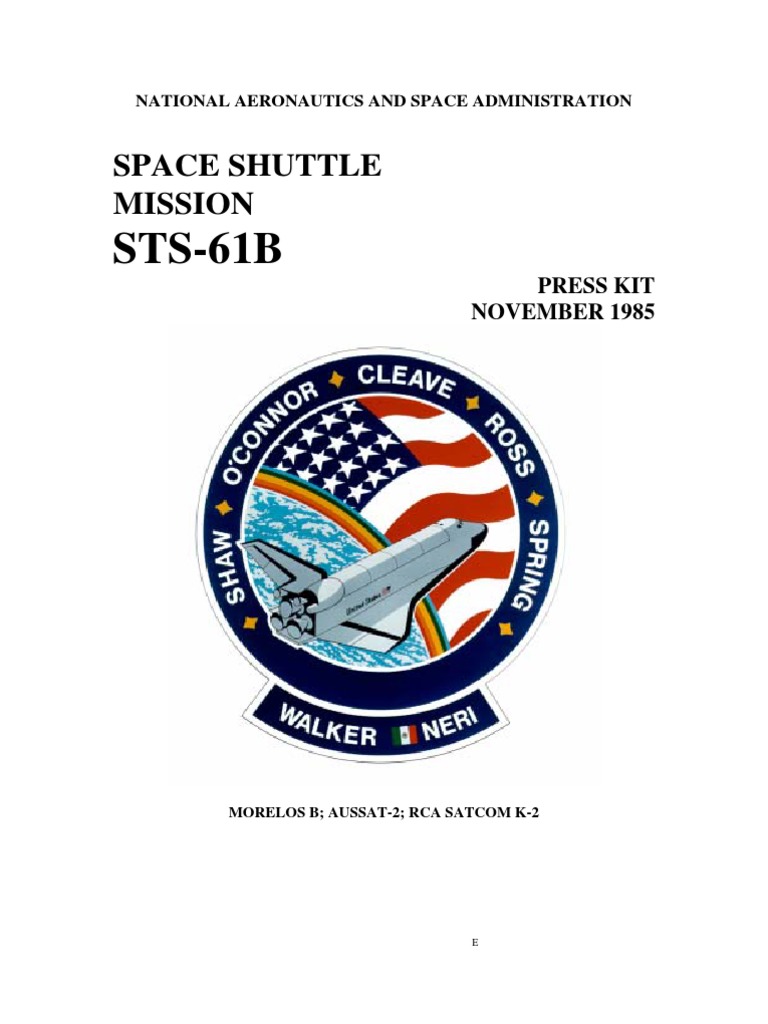 STS-61B Press Kit | PDF | Satellite | Communications Satellite