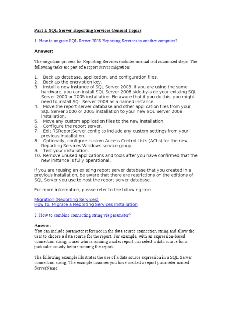 How To Migrate SQL Server 2008 Reporting Services To Another Computer ...