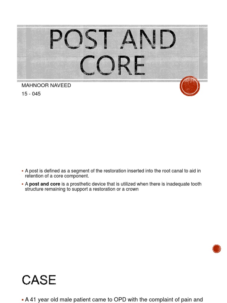 POST AND CORE - Mahnoor | PDF