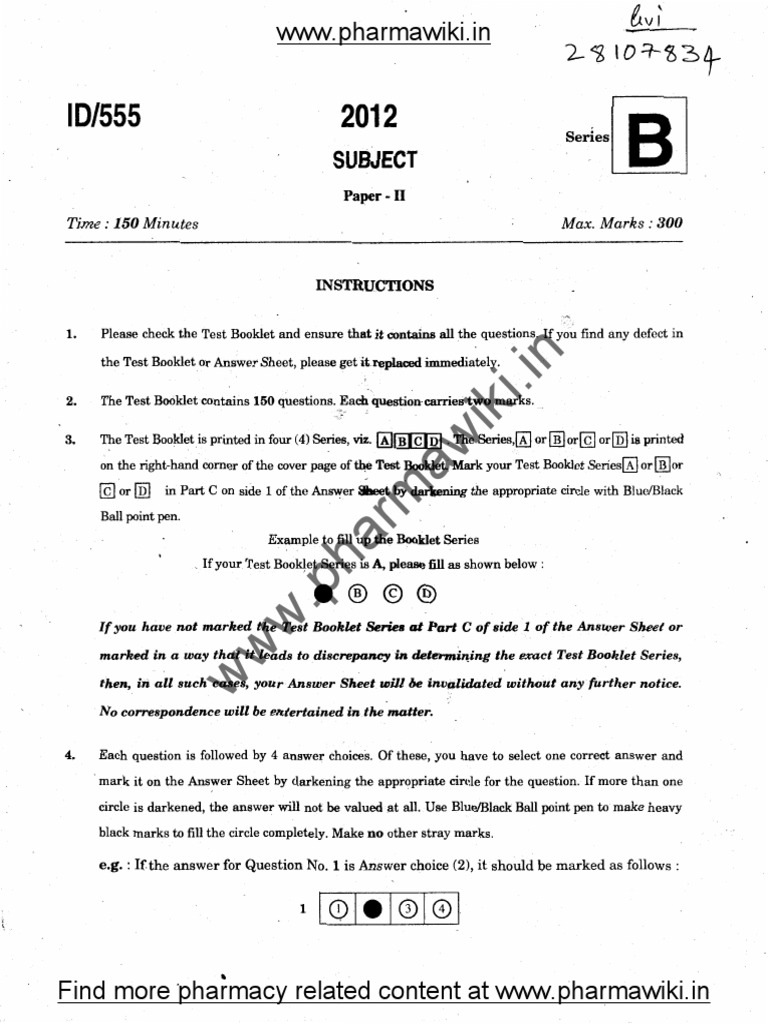 Drug Inspector Exam Previous Year Question Papers in PDF Format 1 PDF ...