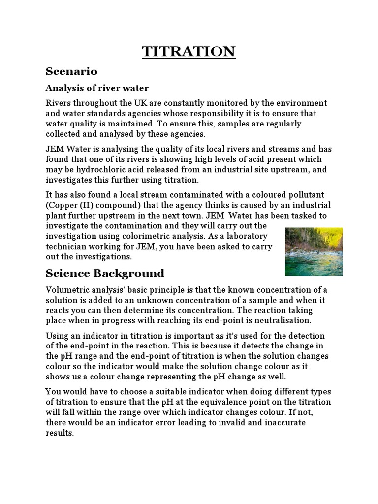 Titration and Colourimetry Coursework | PDF | Titration | Chemistry