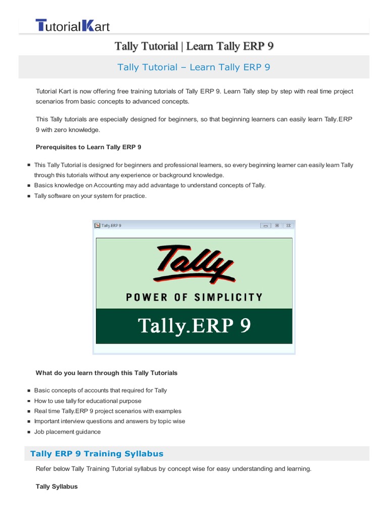 Tally Tutorial PDF | PDF