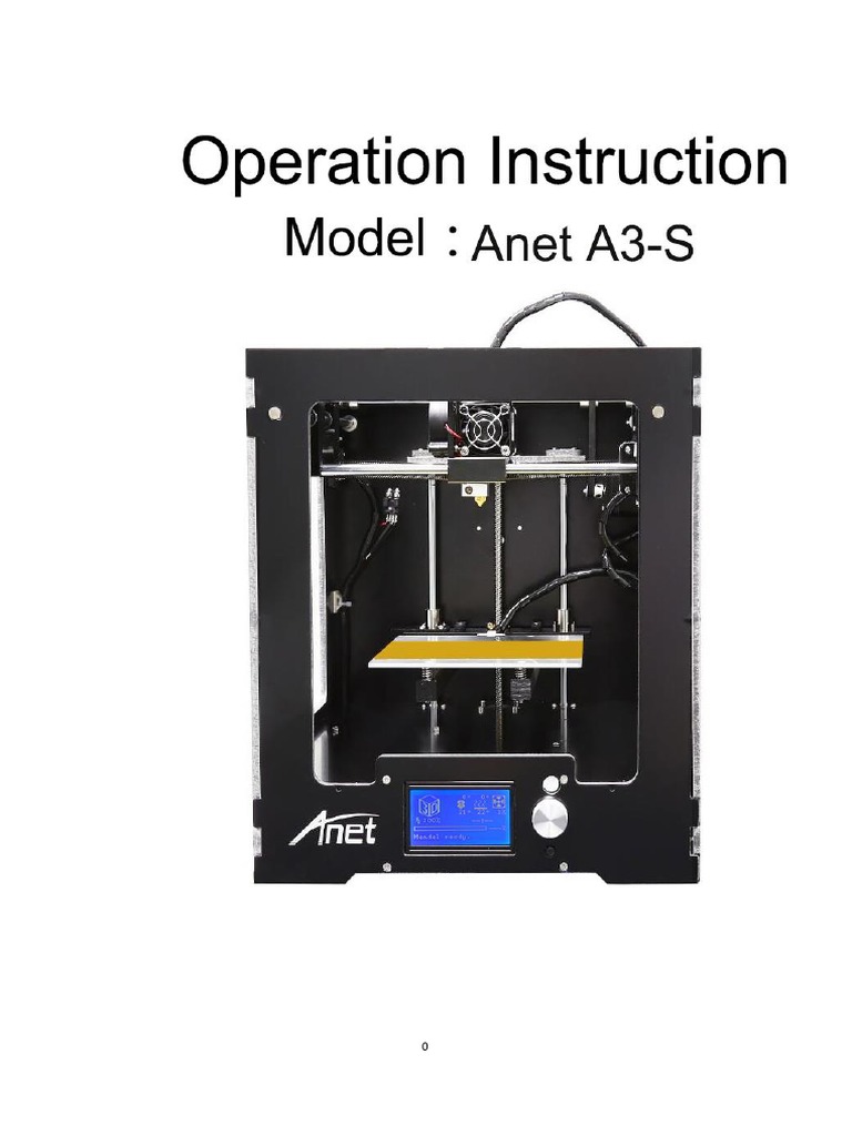 A3-S 3D Printer Setup Guide"TITLE"How to Use the A3-S 3D Printer" TITLE ...