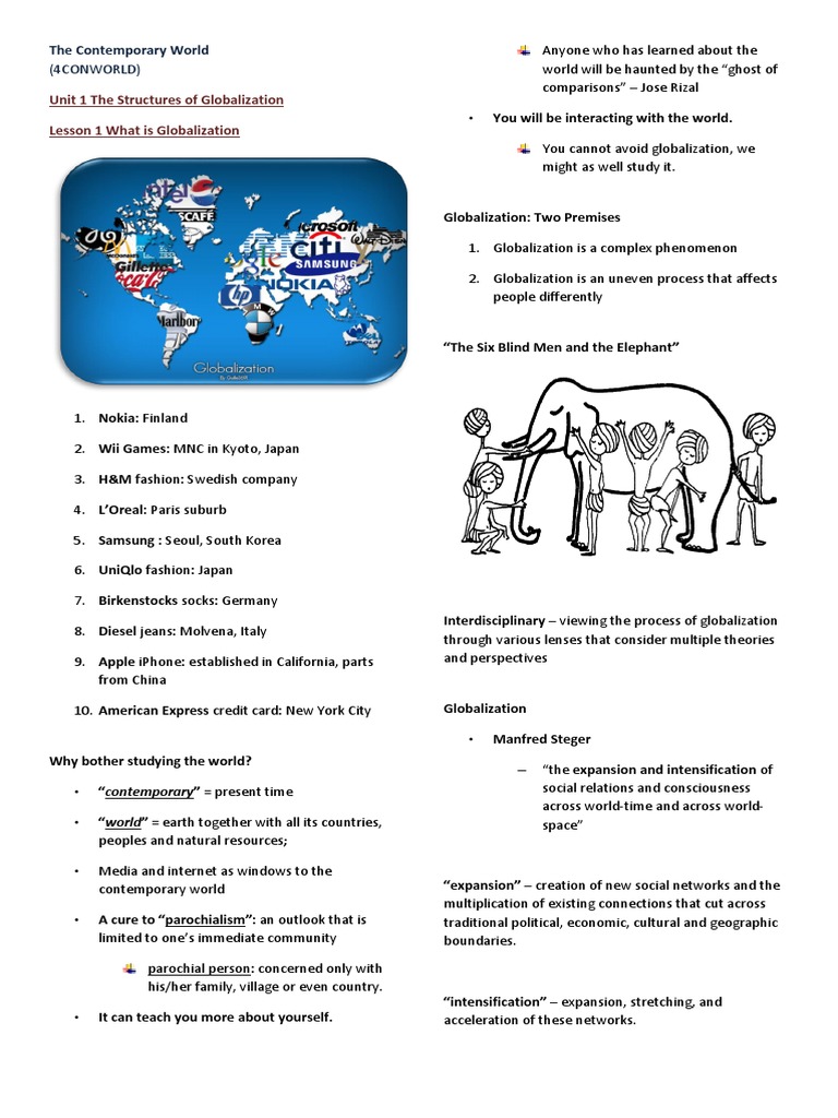 The Contemporary World | PDF | Internationalism (Politics) | Sovereign ...