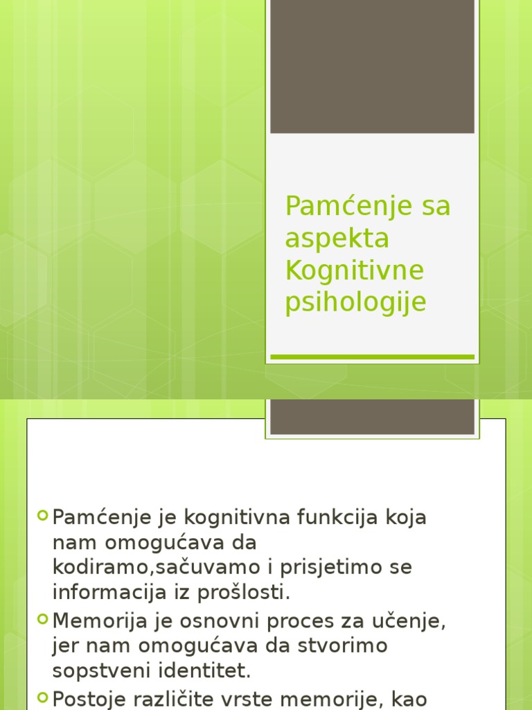 Kognitivna Psihologija | PDF