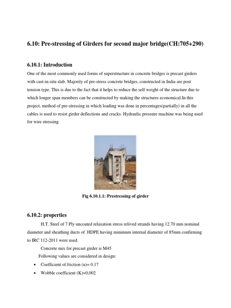 Pre Stressing Girder | PDF | Prestressed Concrete | Mechanical Engineering