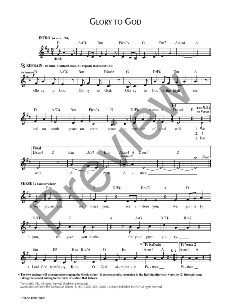 Glory To God Dan Schutte | PDF | Christian Worship And Liturgy