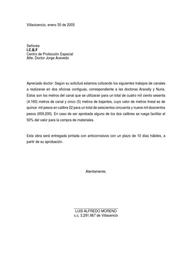 Modelo de Carta Forma | PDF