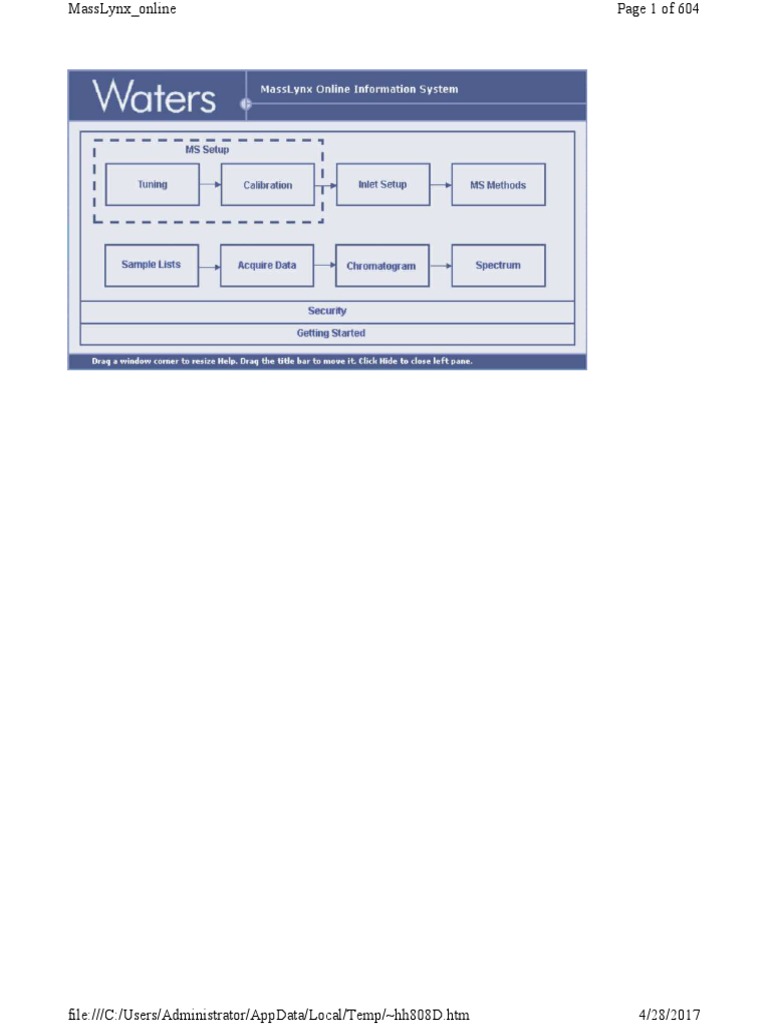 MassLynx Guide | PDF | Spreadsheet | Mass Spectrometry
