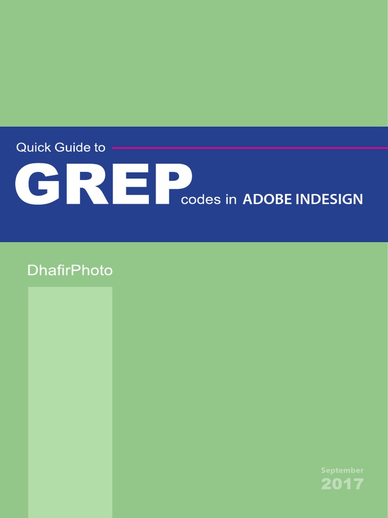 Quick Guide To GREP Codes in Adobe InDesign | PDF | Punctuation | Typography