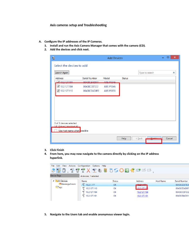 AXIS Camera Setup and Troublshooting | PDF | Ip Address | Network ...